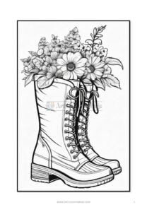 Flower Boots Coloring Pages Collection: Step into Floral Fantasy