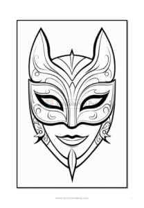 Celebrate Creativity: Free Carnival Mask Coloring Page - Instant Download