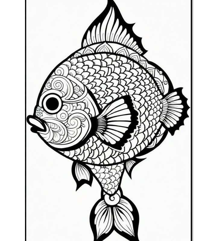 Dive into Serenity: Fish Mandalas Coloring Pages Collection