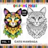 Meow Masterpieces: Cat Mandala Coloring VOL 3