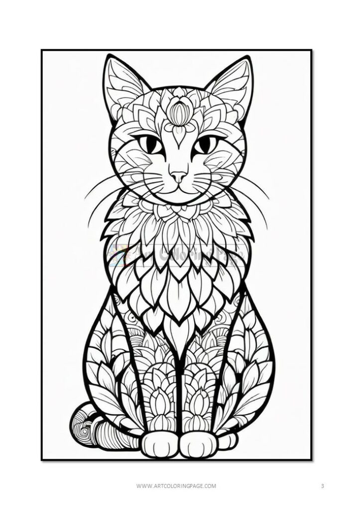 Meow Masterpieces: Cat Mandala Coloring VOL 3