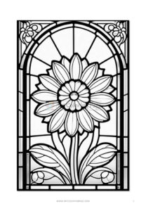 Transform Your Space with Stained Glass Flower Window Coloring Pages Vol 2