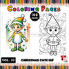 Elf Coloring Book VOL 10 - 100 Festive Designs for Creative Fun