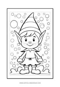 Elf Coloring Sheet VOL 13 - 100 Festive and Fun Designs for Kids