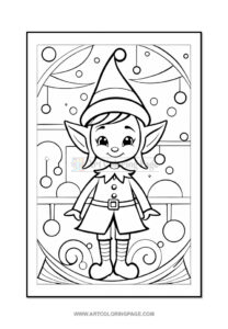 Elf Coloring Sheet VOL 13 - 100 Festive and Fun Designs for Kids