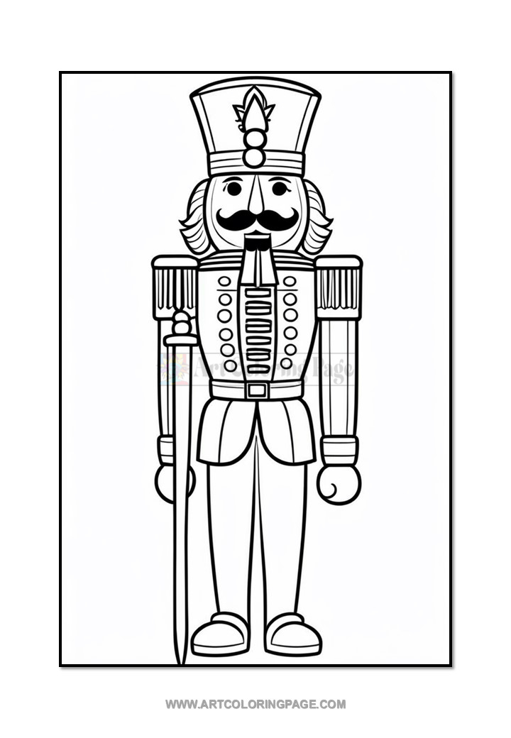 Nutcracker Coloring Page for Children Vol 4 – A Festive Coloring