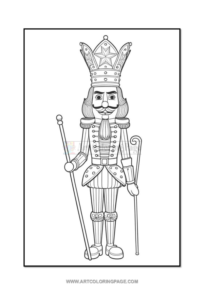 Nutcracker Coloring Page for Children Vol 4 – A Festive Coloring