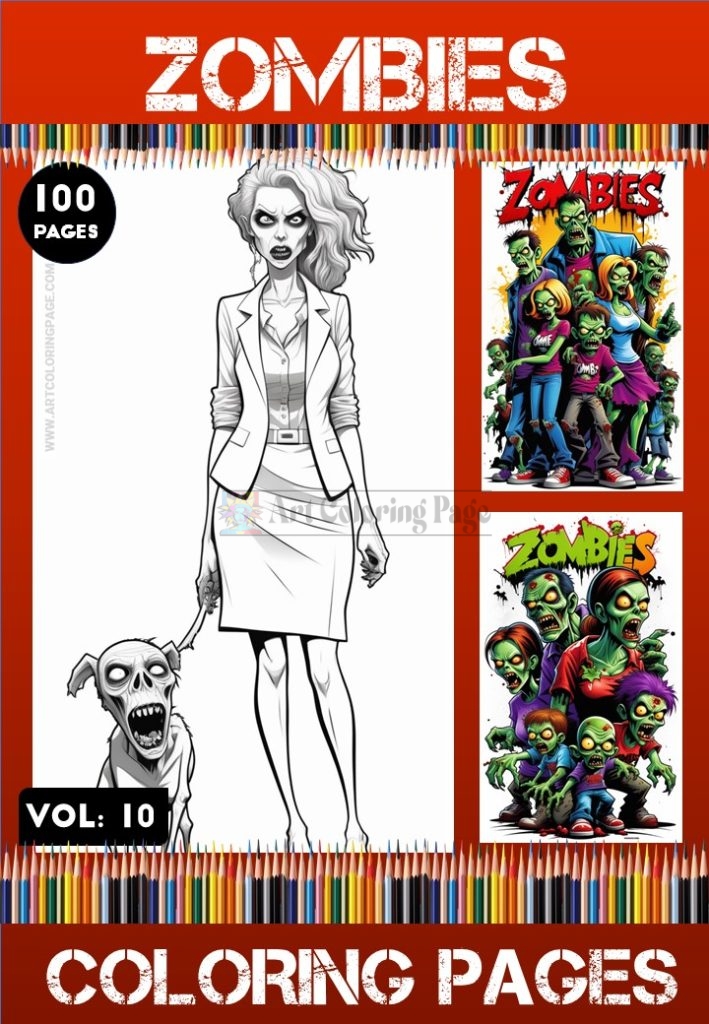 Halloween Zombies Coloring Pages Vol 10 | Coloring Pages Zombies Printable
