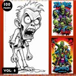 Halloween Zombies Coloring Pages Vol 7 | Coloring Pages Zombies Printable