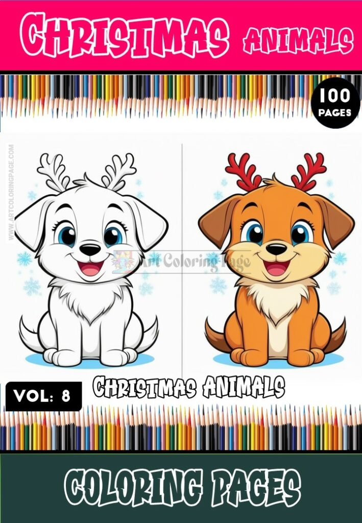 Festive Coloring for Kids: Printable Christmas Animals