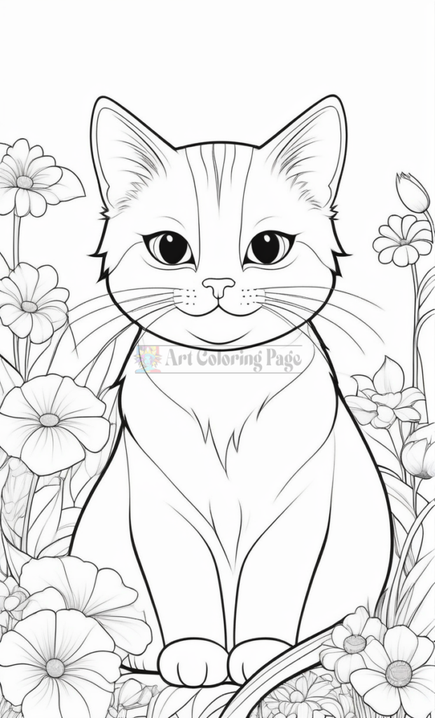 Dive into Adorable Bliss with Cute Cats & Flowers Coloring Pages Vol. 6!