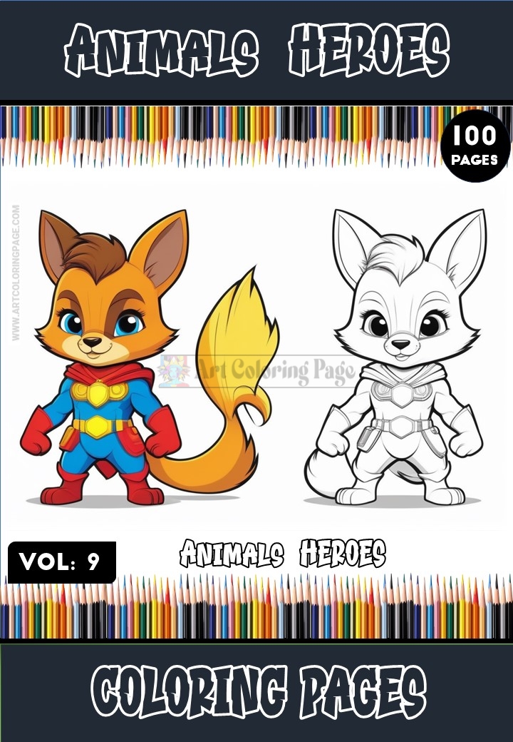 Discover Boundless Creativity with Animals Heroes Coloring Pages Vol. 9!