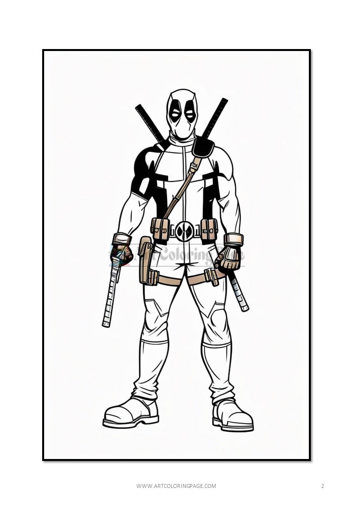 Discover Ultimate Creative Challenge with Coloring Pages of Deadpool V16